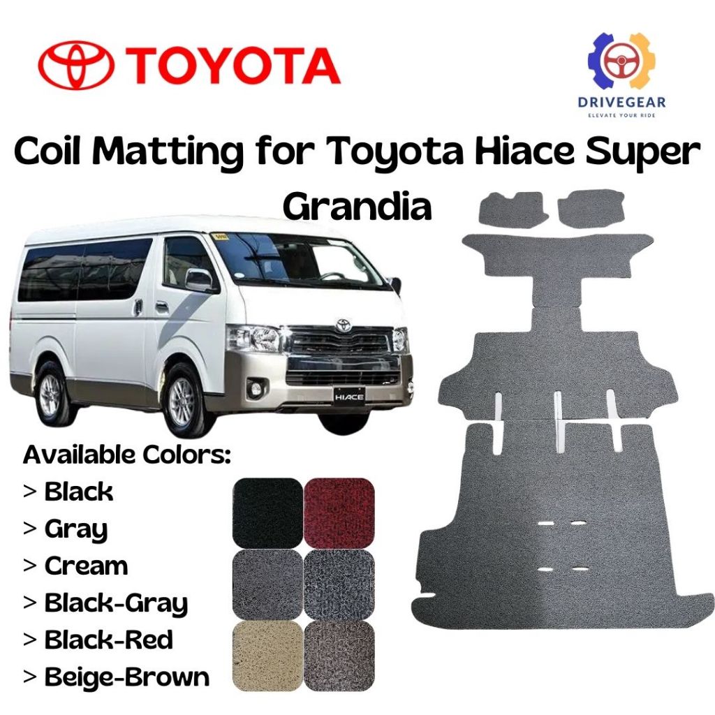 Toyota Hiace Super Grandia 2005-2018 PVC Coil Car Matting with Anti ...