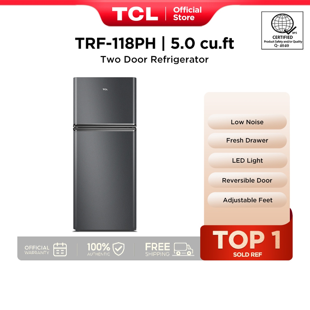 TCL 5 cu.ft. Two Door Direct Cool Refrigerator - TRF-118PH REF | Shopee ...