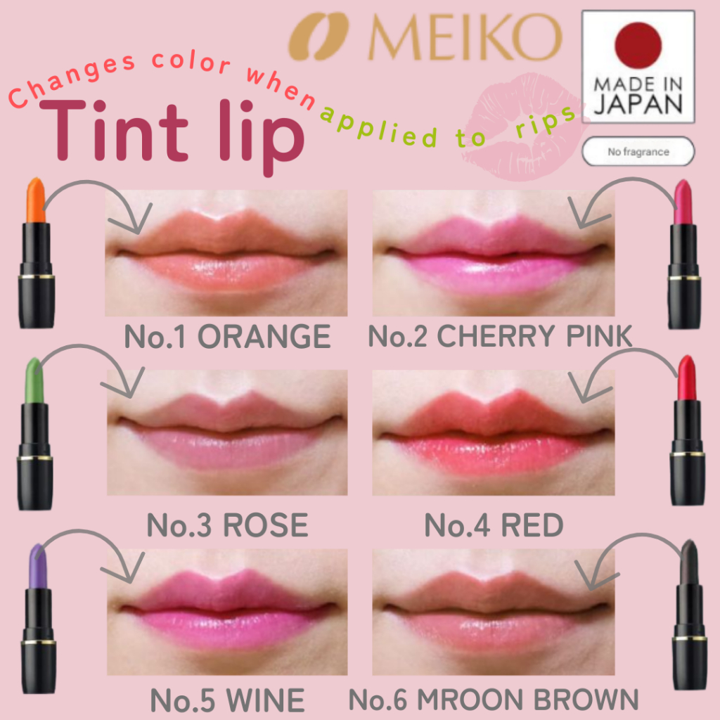 Meiko cosmetics Magical Lip tint 6colors tinted lip stick | Shopee ...