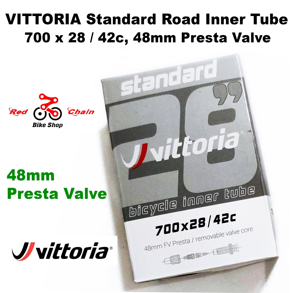 VITTORIA Standard ROAD INNER TUBE 700 x 28/42c, 48 mm Presta Valve (RVC) for Bicycles | Shopee ...
