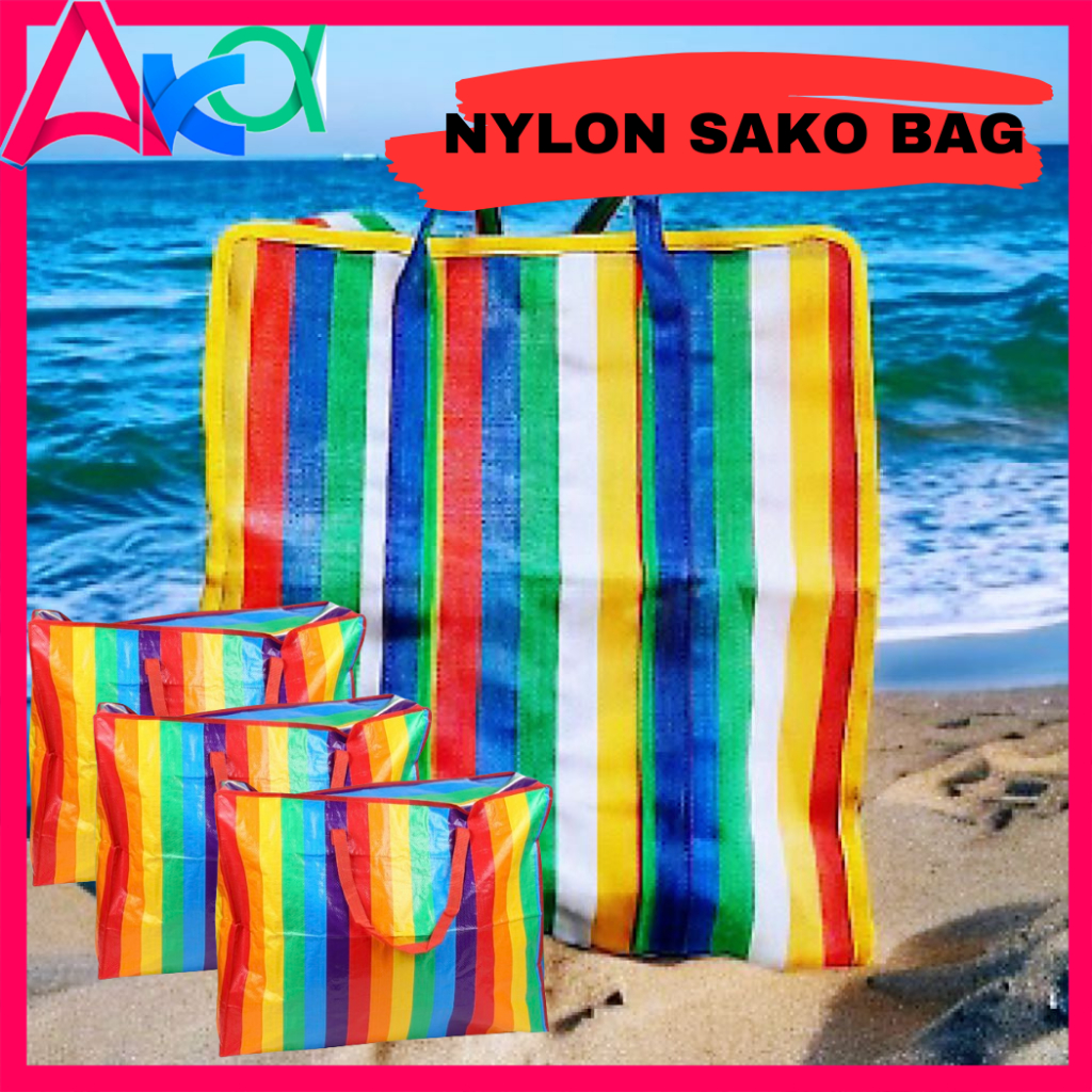 Thick nylon luggage bag sako bag with zipper shopping bag storage bag ...