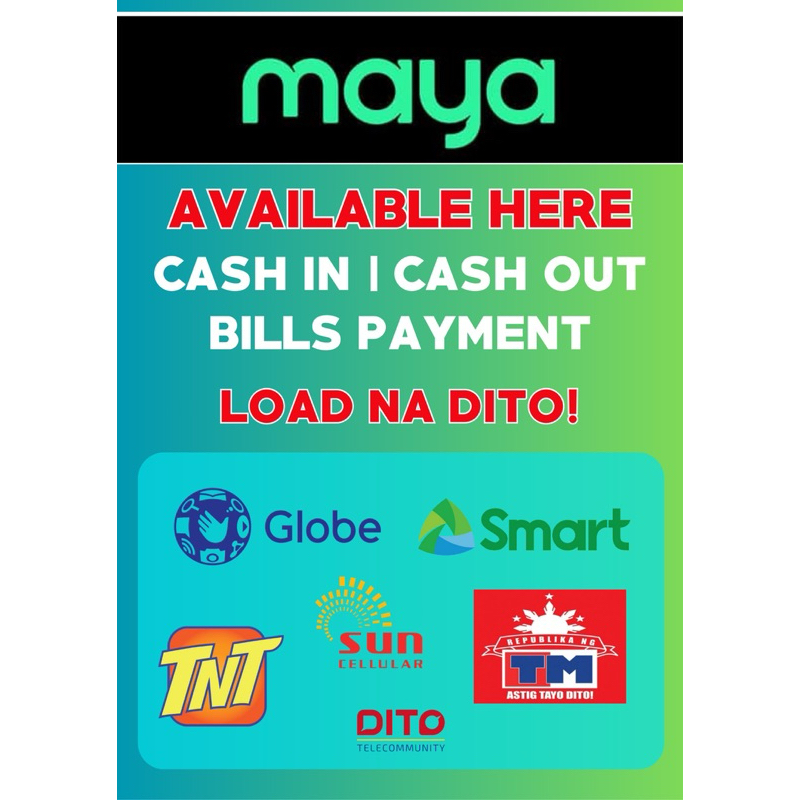 Pay Maya Cash In Cash Out Laminated Signage | Shopee Philippines