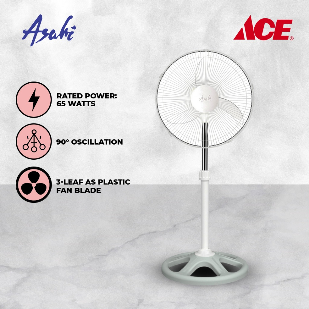 ASAHI POWER STAND FAN 16" PF631 WHITE | Shopee Philippines