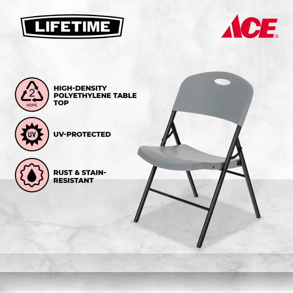 LIFETIME FOLDING CHAIR CLSSC ESSENTIAL #81133 GRY | Shopee Philippines