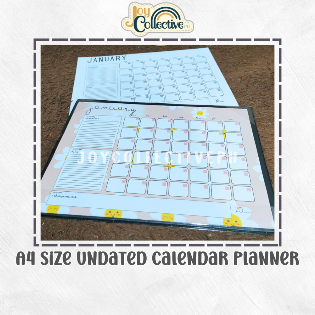 Undated Calendar Planner - A4 size Monthly and Daily Planner | Shopee ...