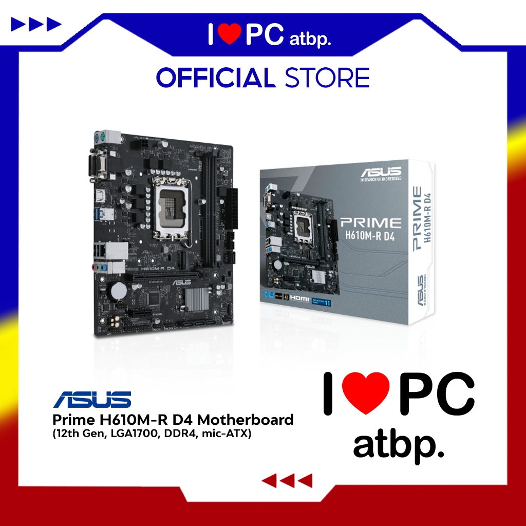 Asus Prime H610M-R D4 Motherboard(12th Gen, LGA1700, DDR4, mic-ATX) | Shopee Philippines