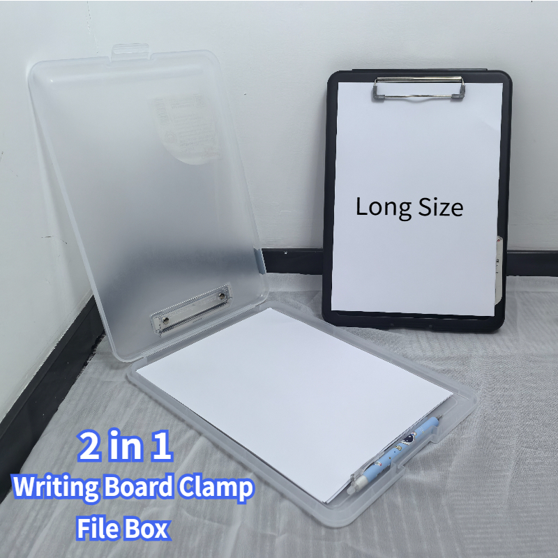 Long Clipboard With File Storage 2 in 1 File Box Writing Board Clamp ...