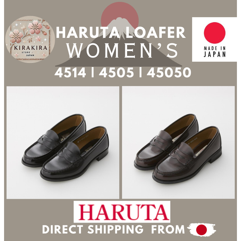 ORIGINAL Haruta Women's Coin Loafer 2E and 3E #4514 #4505 #45050 Model Made in Japan | Shopee ...
