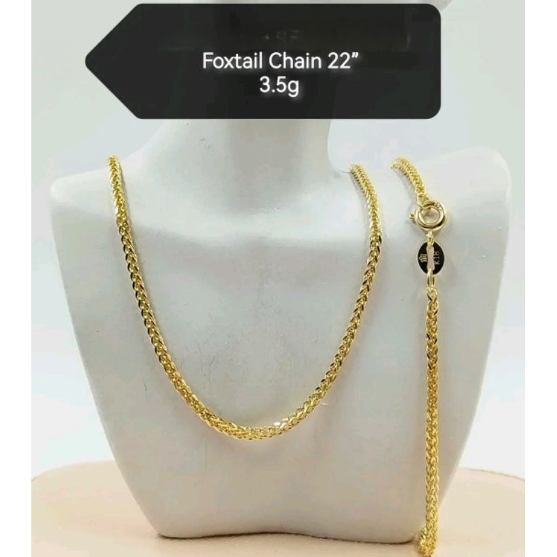 FOXTAIL CHAIN 18K JAPAN GOLD PAWNABLE | Shopee Philippines
