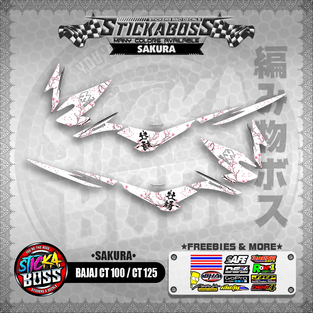 BAJAJ CT 100 / CT 125 STICKER DECALS ( SAKURA )【WITH FREEBIES】 | Shopee ...