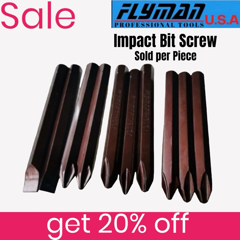 Impact Bit Screw Flyman USA Original Sold per pc | Shopee Philippines