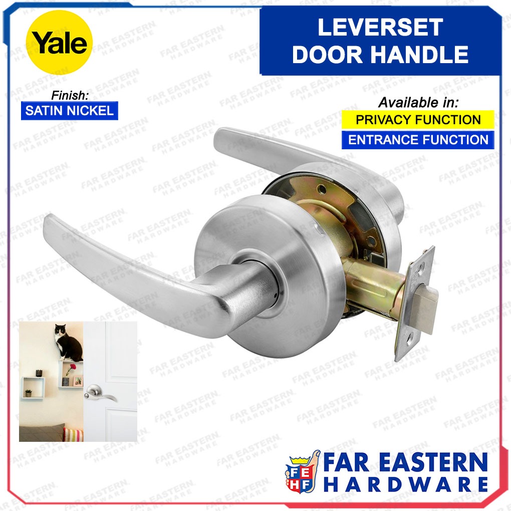 YALE Leverset Entrance | Privacy Doorknob Lever Lockset Door Lock ...