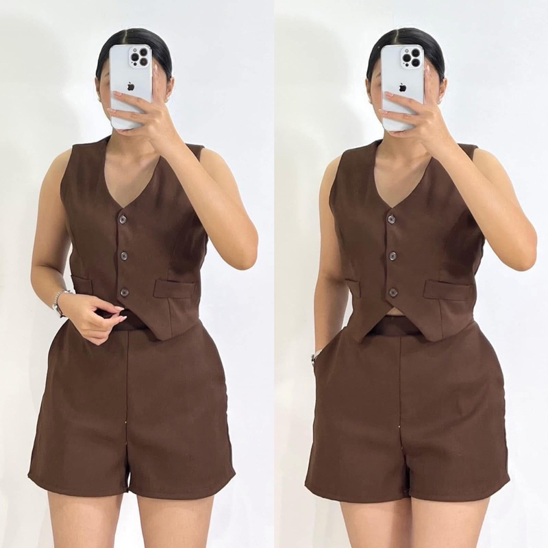 Plain Vest Coordinates by Glitter ‘n Glam | Shopee Philippines
