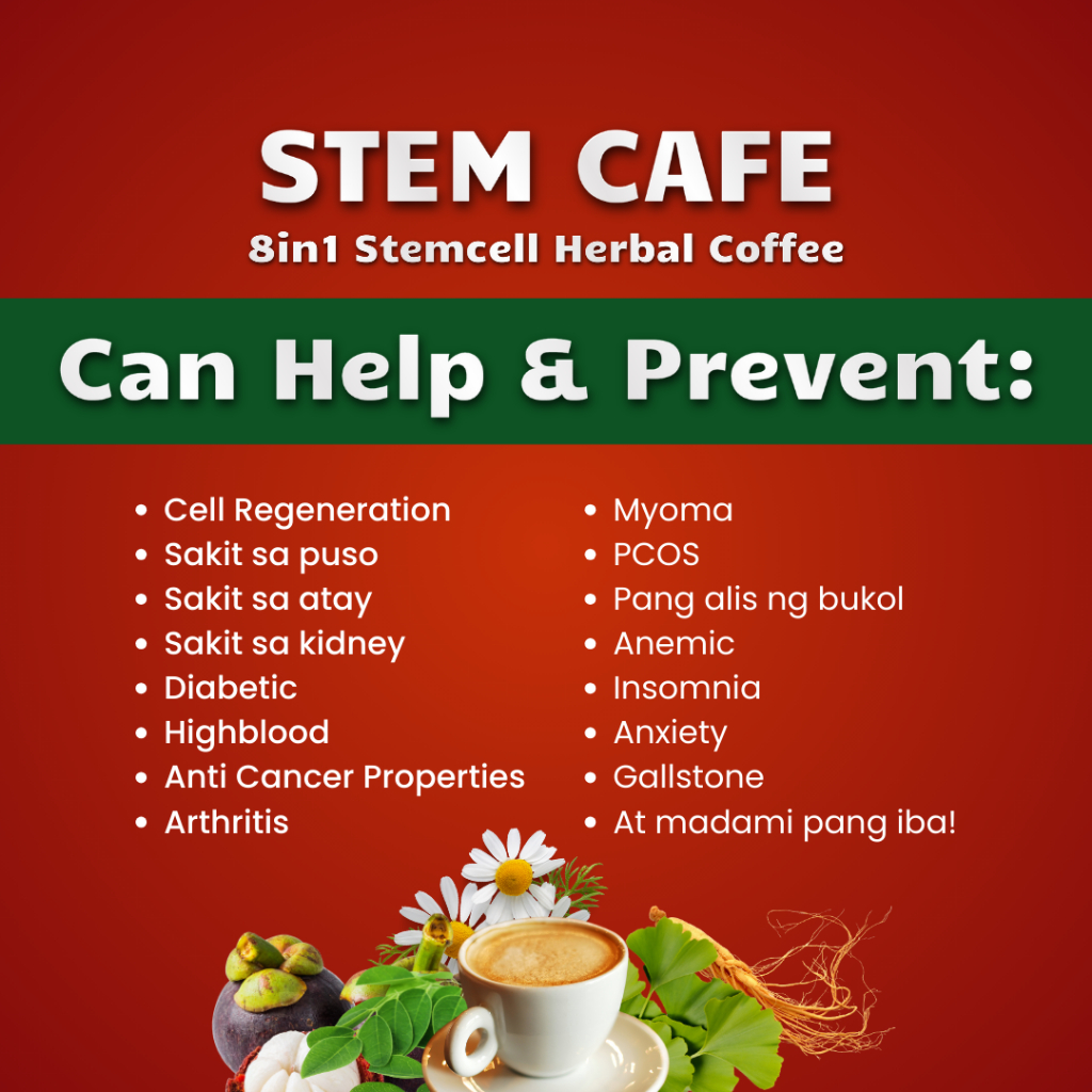Stem Cafe 8in1 Stemcell B1T1 Coffee B Moringa Mangosteen Ginseng Banaba Organic Ginko Healing ...