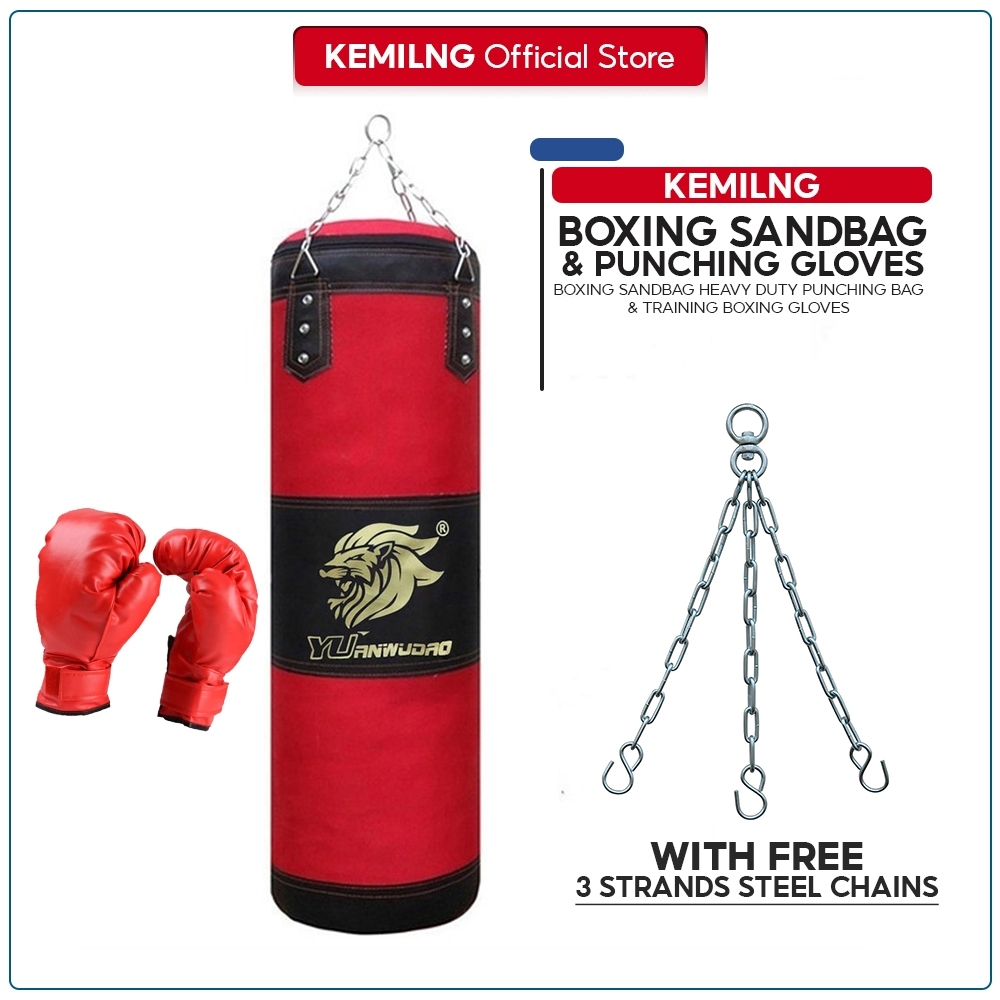 Kemilng Boxing Sandbag Heavy Duty Punching Bag Boxing Gloves Training ...