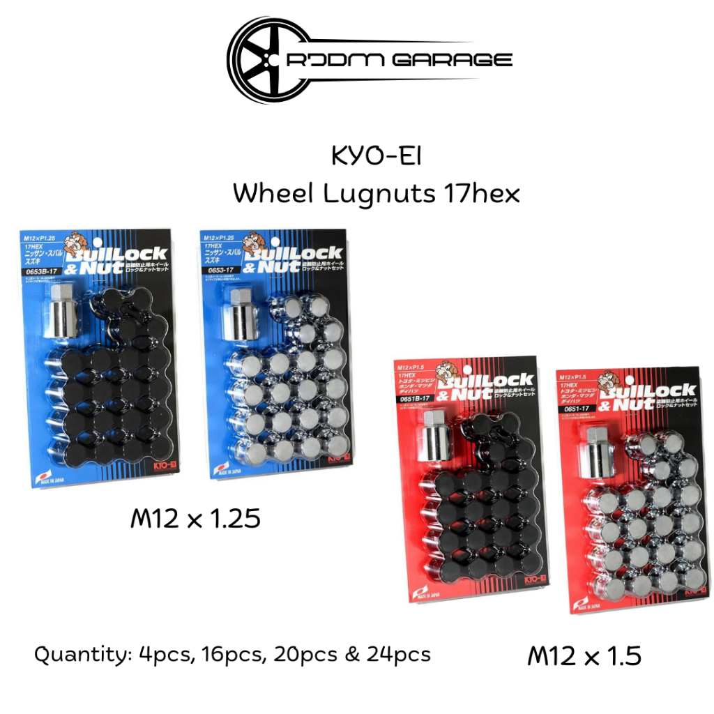 Kyoei Bull Lock & Nuts, Wheel Lugnuts 17Hex | Shopee Philippines