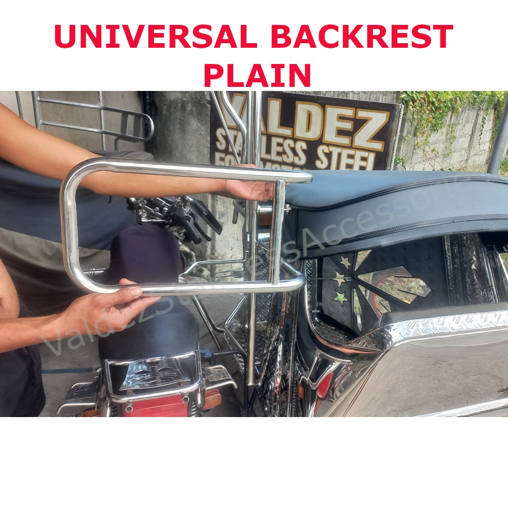 NEW STAINLESS TRICYCLE , SIDECAR BACKREST , PLAIN ONLY , BACK REST ...