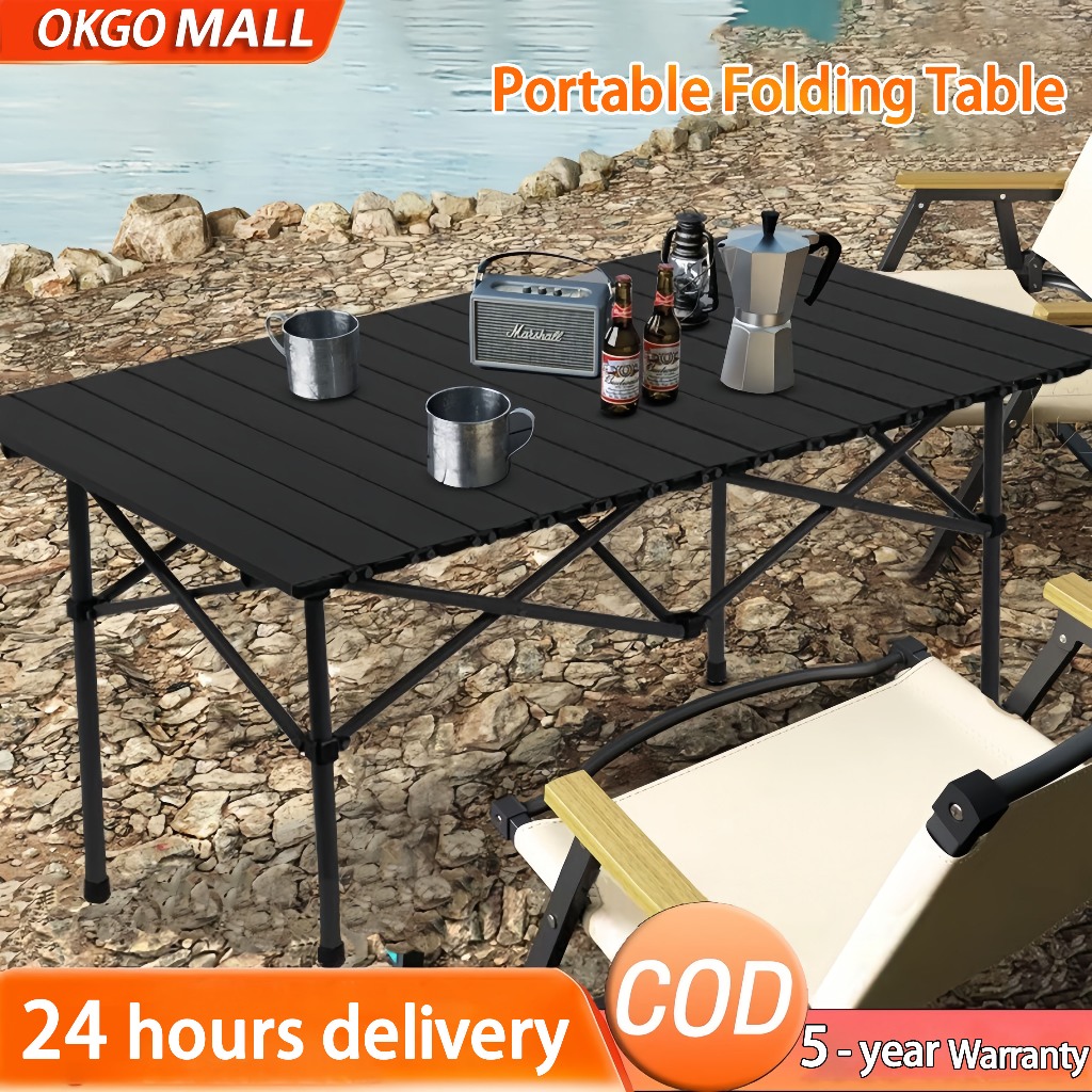 Outdoor camping folding table, chair, egg roll table portable picker ...