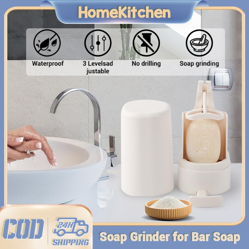 Soap Grinder Waterproof Soap Holder No-Punching Wall-Mounted Soap ...