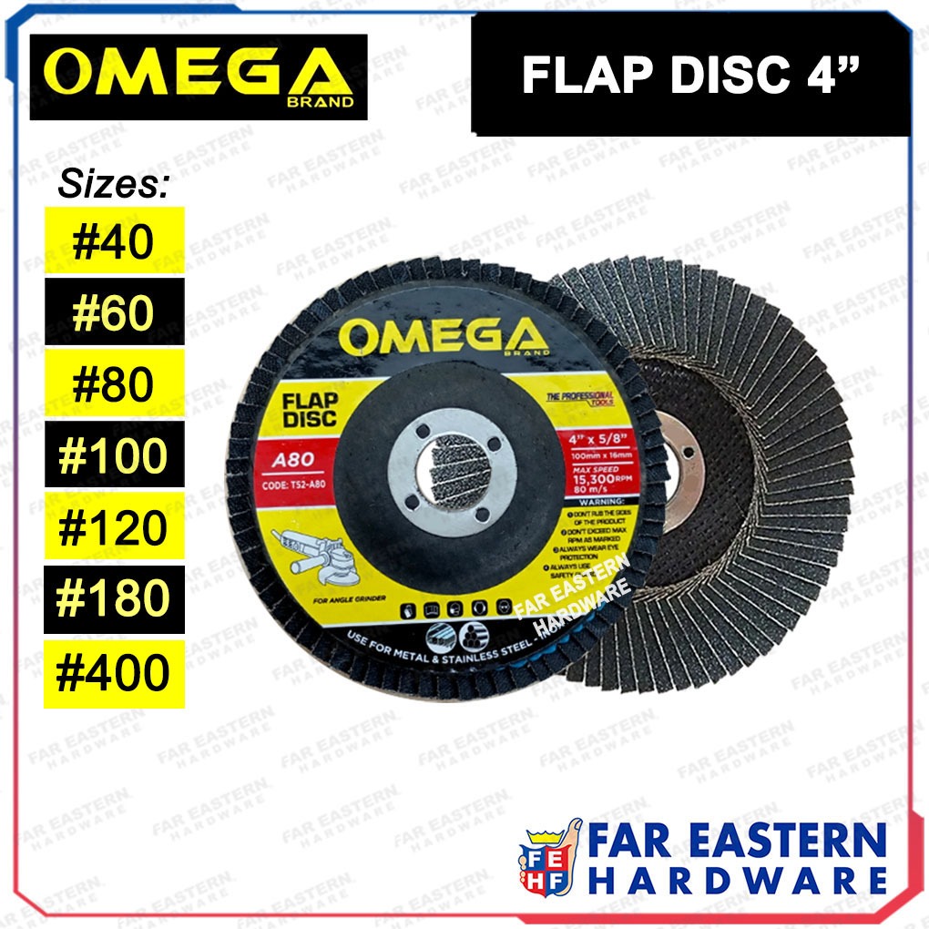 OMEGA Flap Disc 4" Grit 40 60 80 100 120 | Shopee Philippines