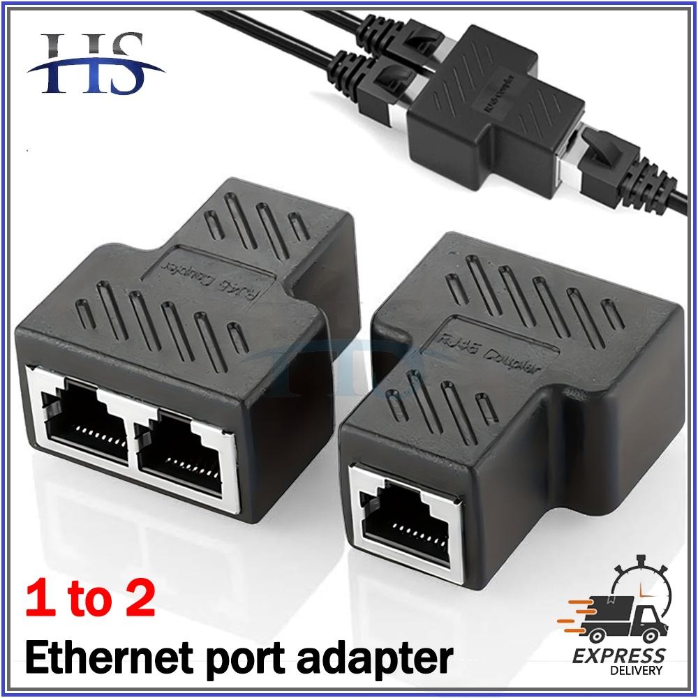 HS 1 To 2 Way RJ45 Coupler (Connects One Device at a Time) LAN Ethernet ...