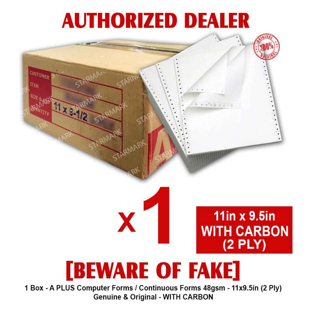 Computer Forms Form Continuous Forms 2 PLY - 11inx9.5in WITH CARBON A ...