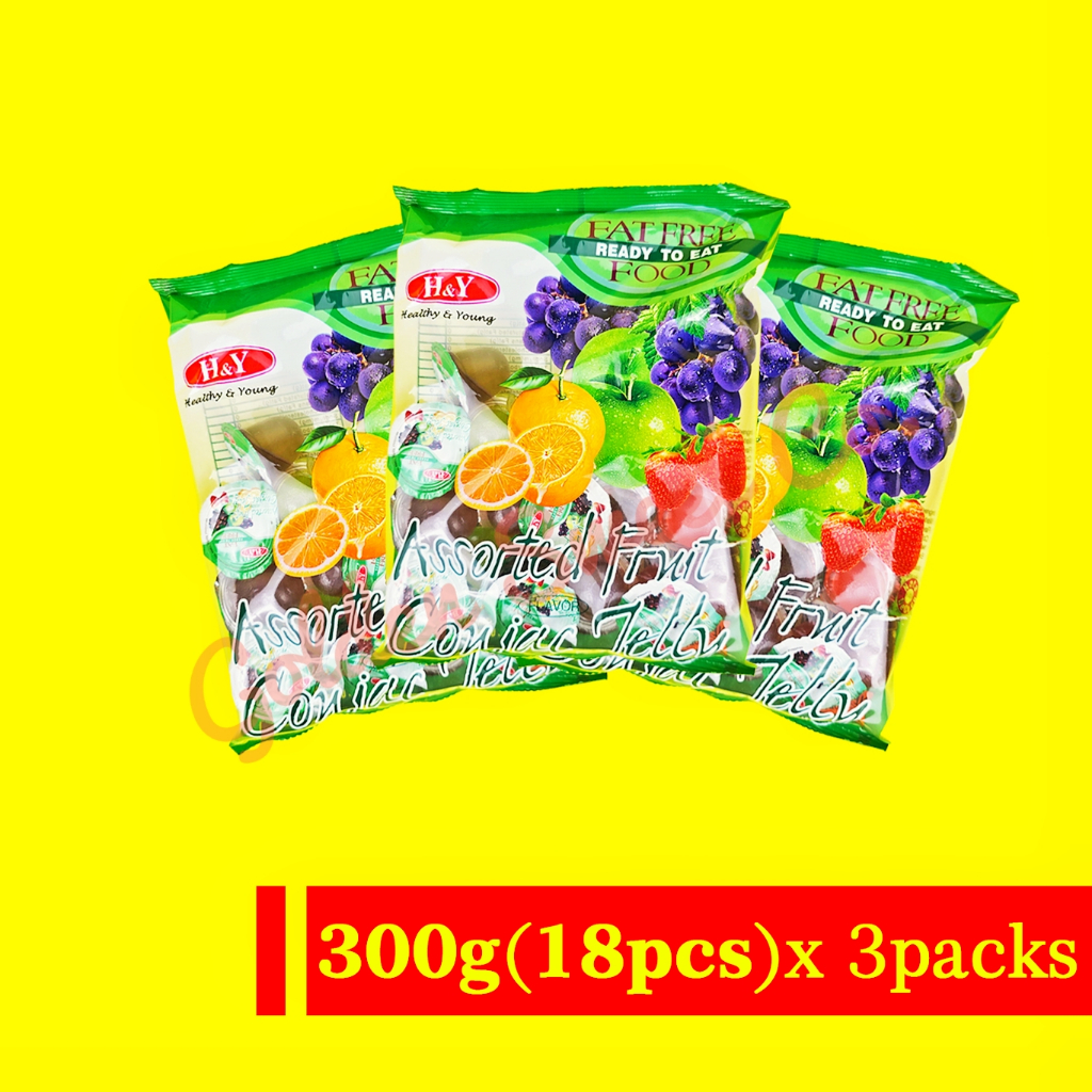 H&Y 300g (18pcs) ASSORTED CONJAC JELLY WITH NATA DE COCO LOCAL PREMIUM ...