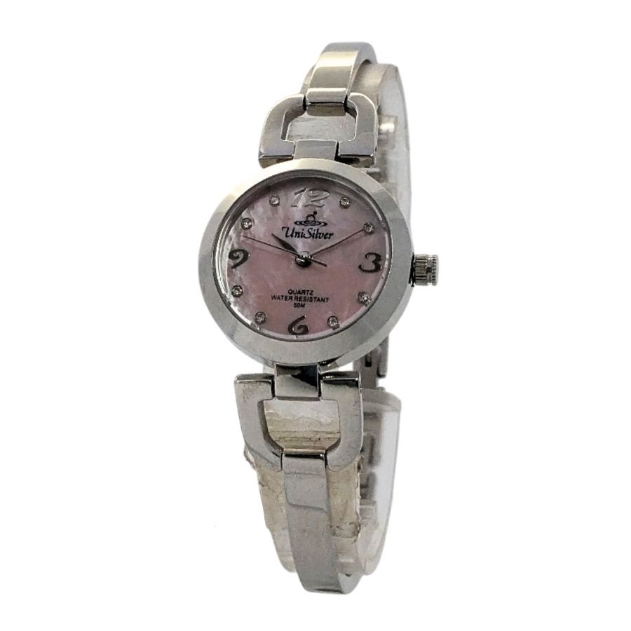 UniSilver TIME Women's Small Silver / Pink Analog Stainless steel watch ...
