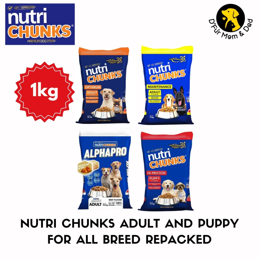 Nutri Chunks Optimum Adult Beef + Chicken Liver, Maintenance, Alphapro ...