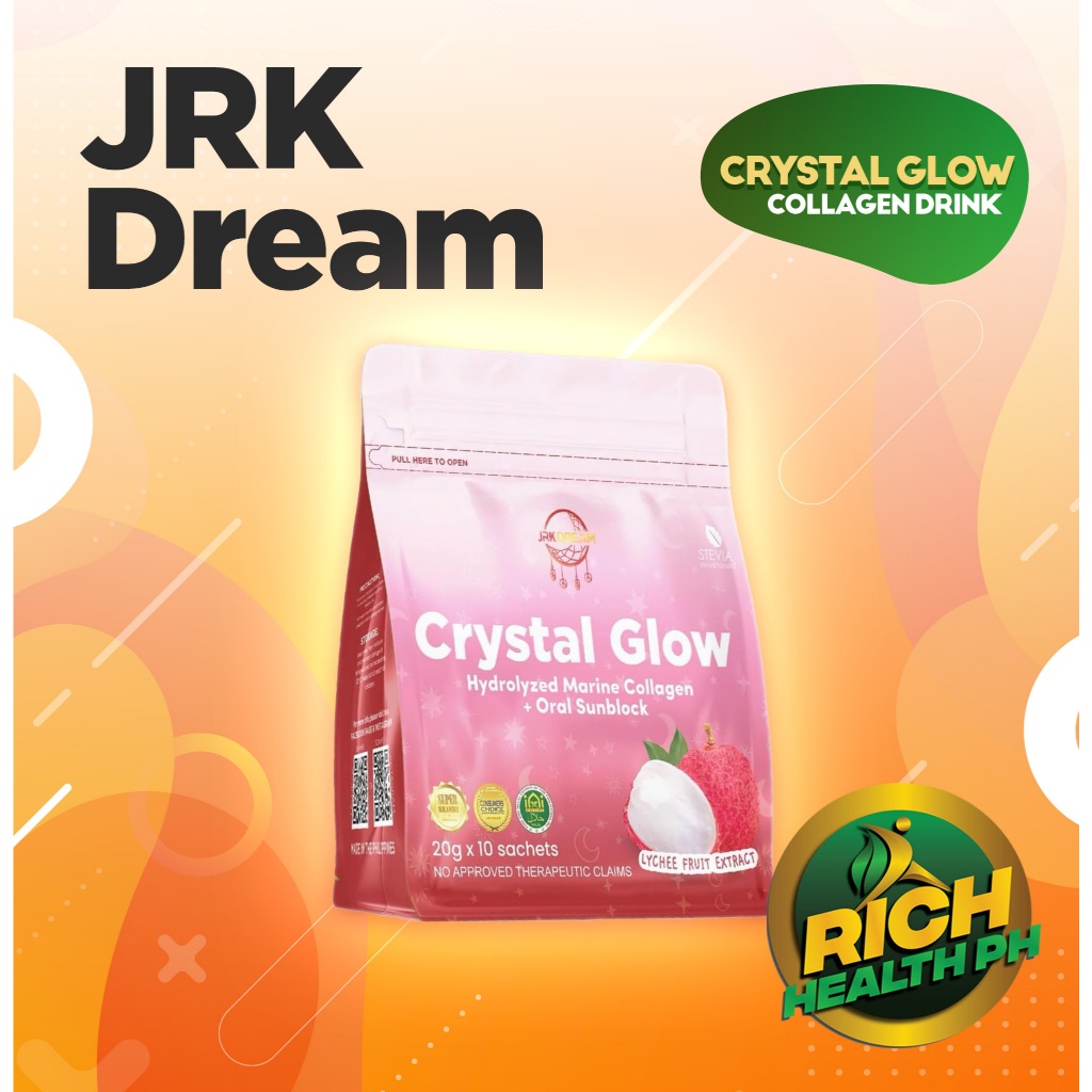 Crystal Glow Collagen Drink 50,000mg Lychee Fruit Extract 10sachets by ...