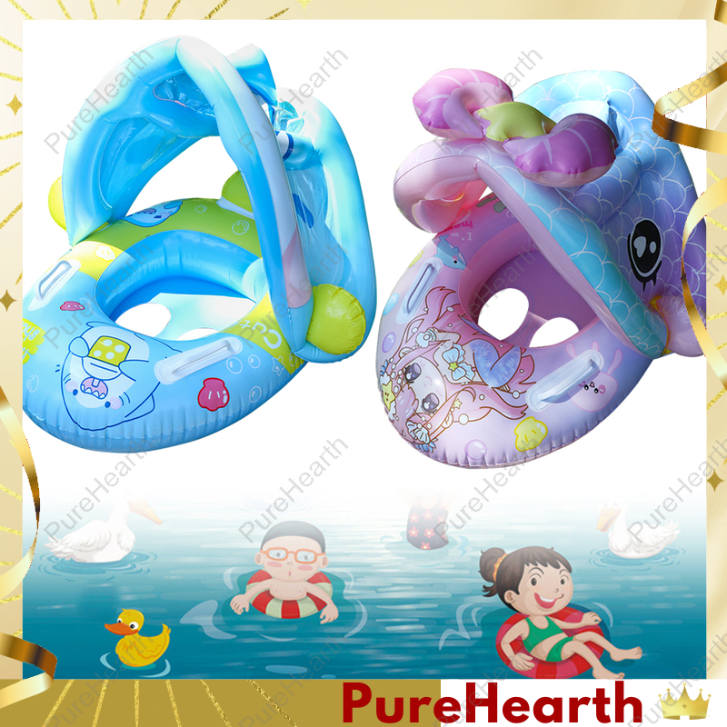 PureHearth Inflatable Baby Floater Boat with Removable Canopy Pool ...