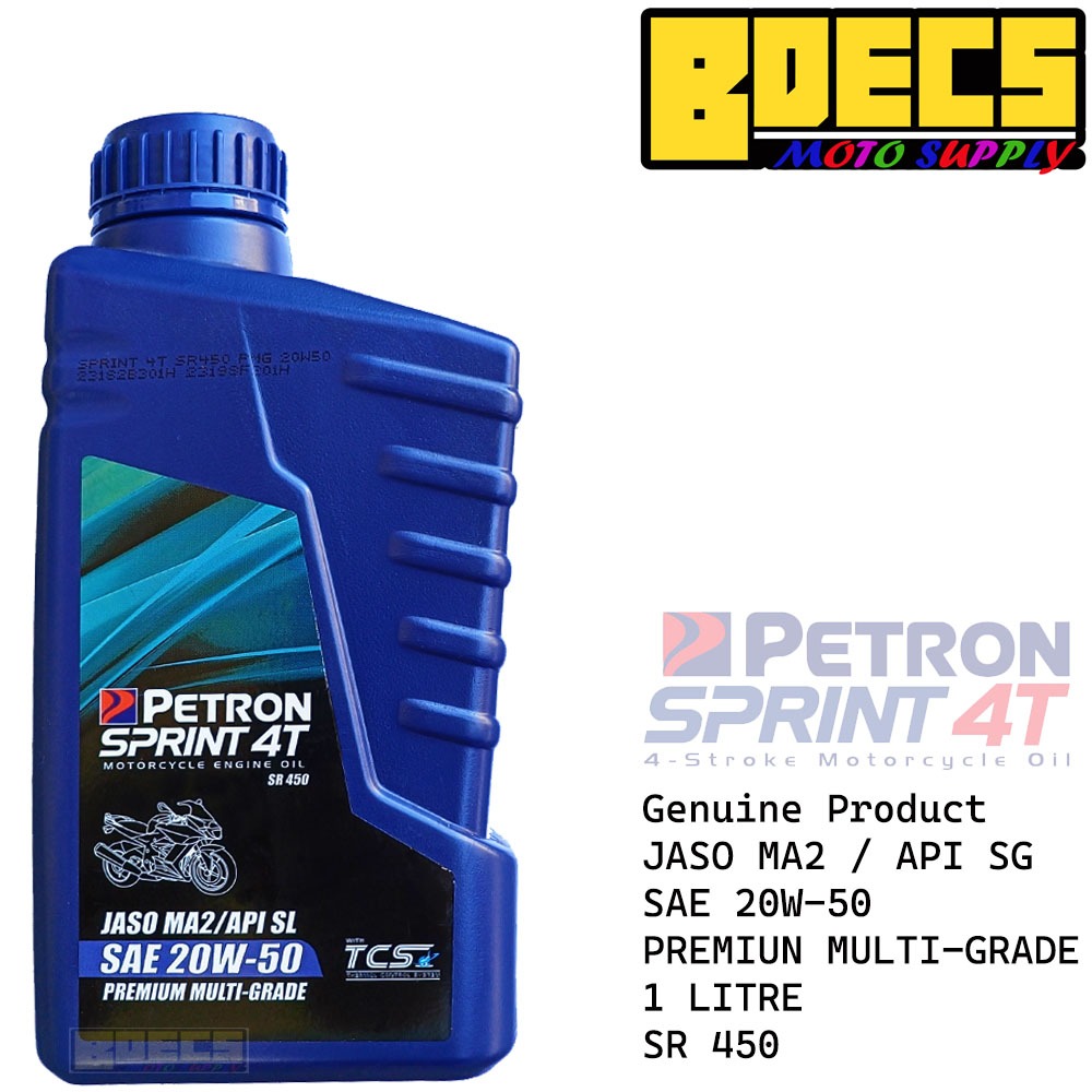 Petron Genuine Engine Oil Sprint 4T SR 450 SAE 20W-40 Premium Multi ...