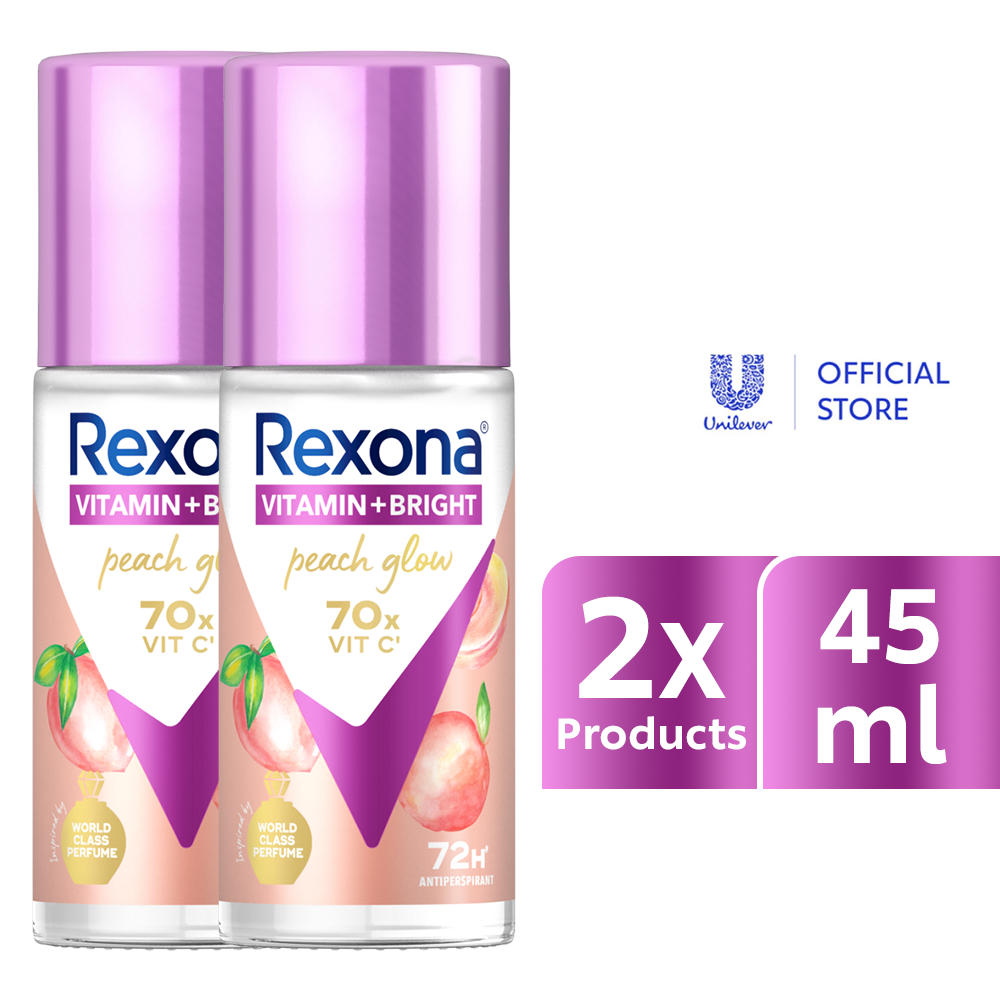 [BUNDLE OF 2] Rexona Vitamin + Bright Peach Glow 45ml Roll-on | Shopee ...
