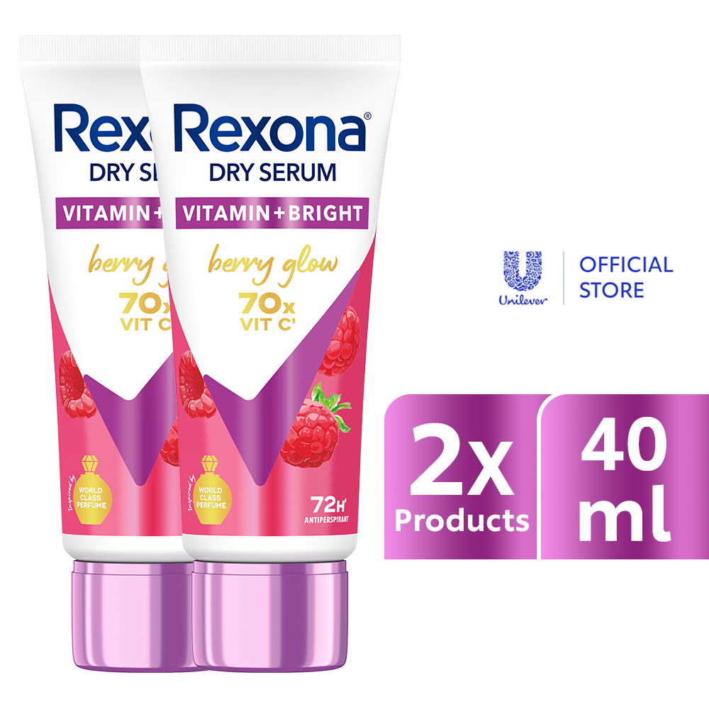 [BUNDLE OF 2] Rexona Vitamin + Bright Dry Serum Deodorant Berry Glow ...