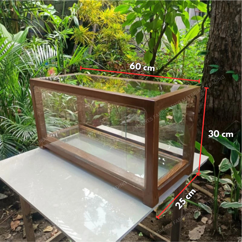 Alpha: Box design with Mahogany wood Frame Glass display menu | Shopee ...