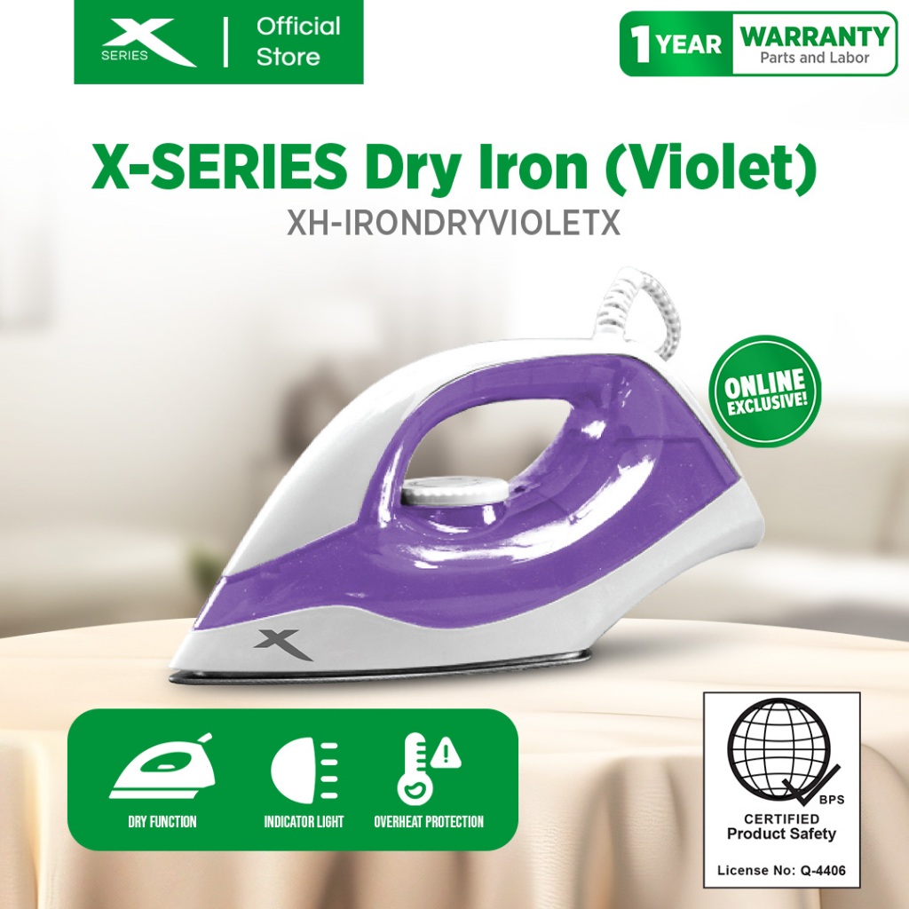 X-SERIES Dry Iron w/ Soleplate Overheat Protection & Indicator Light ...