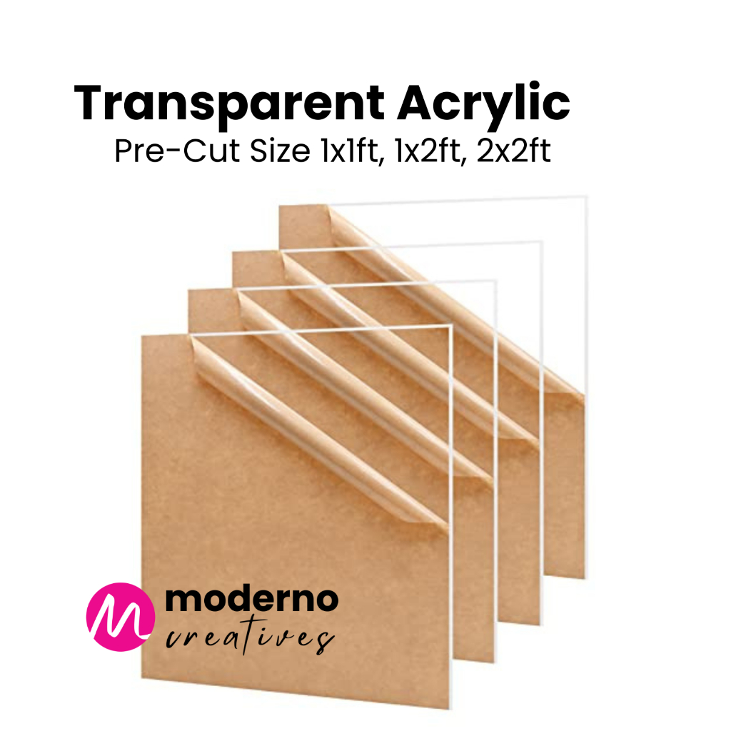 Transparent Acrylic Sheet Big Sizes 1x1ft 1x2ft | 2x2ft Plastic Glass ...