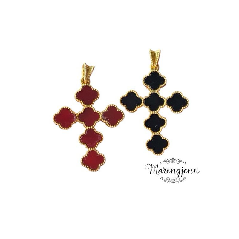 gold18k Clover cross pendant (marengjenn) | Shopee Philippines