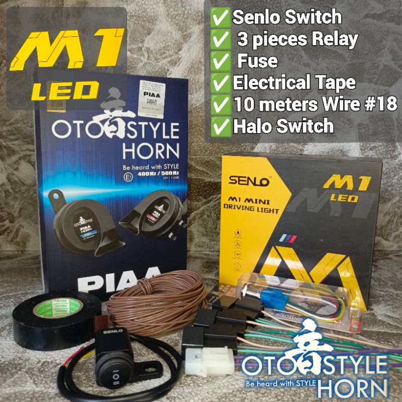 Senlo M1 30 Watts MDL V3 With Piaa Horn Set | switch, Relay, Fuse ...