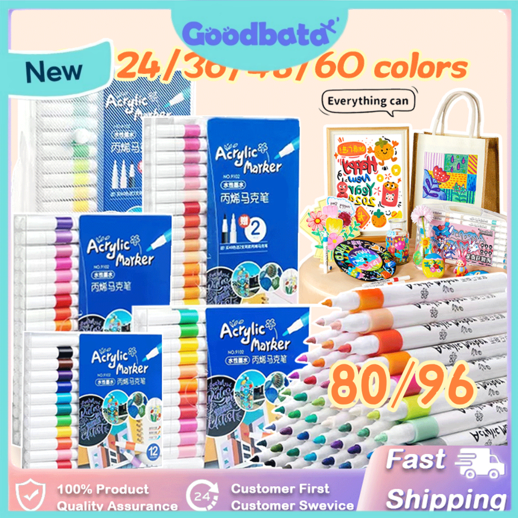Acrylic Marker Pen Set Colored Pens Coloring Pen Set Highlighter Pen ...