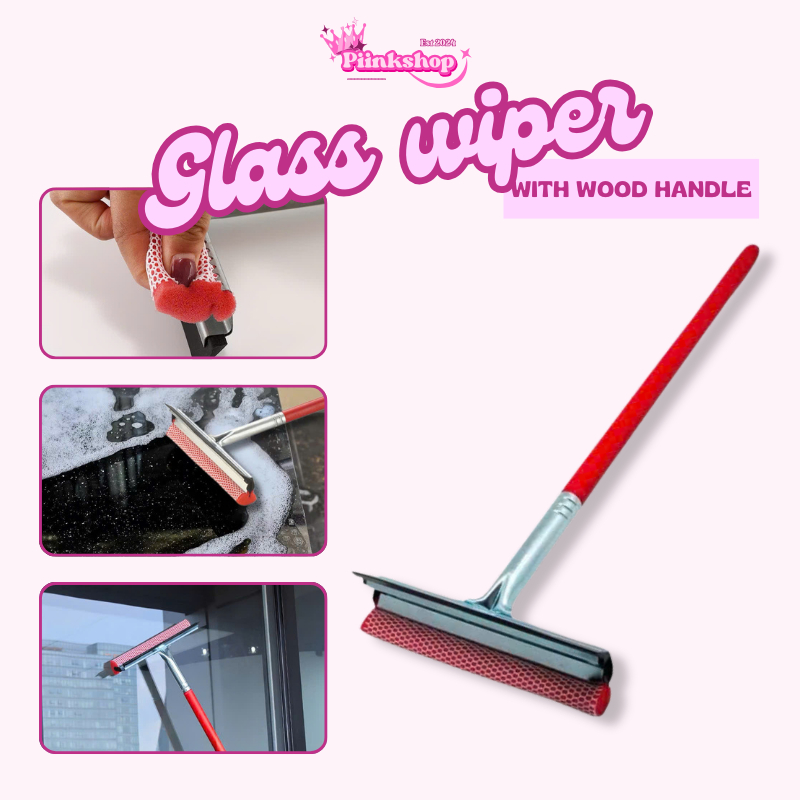 Glass Window Wiper With Wood Handle Multifunctional Silicone Wiper ...