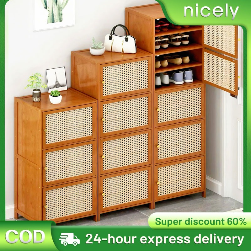 Shoe Cabinet wooden Bookcase Shoe Rack With Cover Save Space Shoe Rack ...