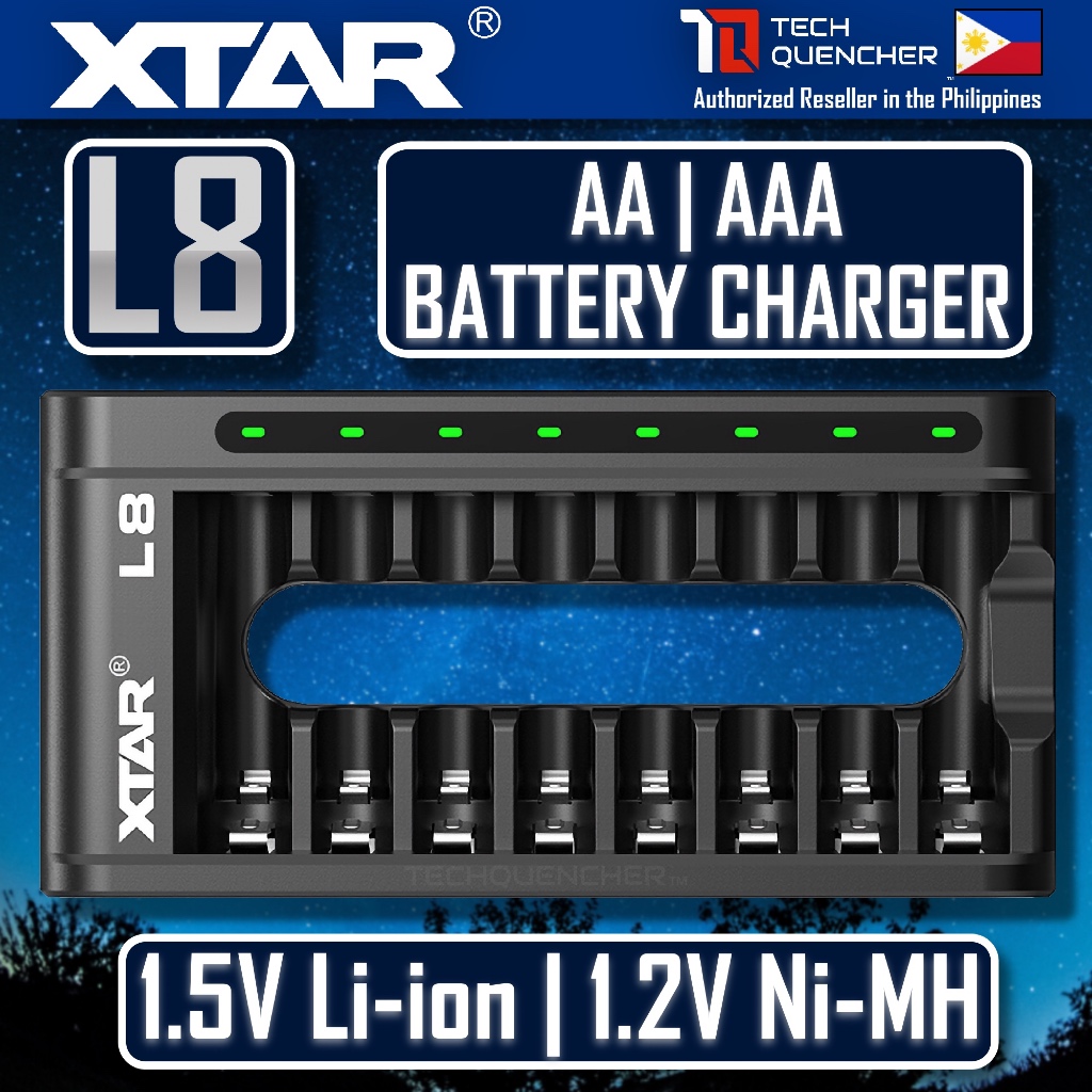 XTAR L8 Battery Charger - USB-C - AA AAA -Mix Charging - 1.5v Li-ion ...