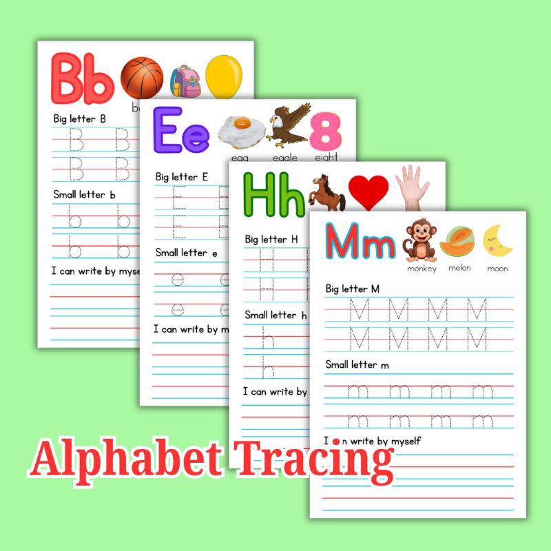 Alphabet Tracing 52 Pages A5 size/Notebook Size Tracing for daycare ...