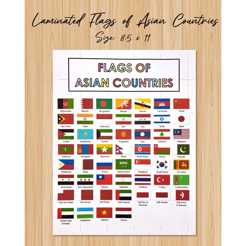 Laminated Flags of the Asian Countries | Shopee Philippines