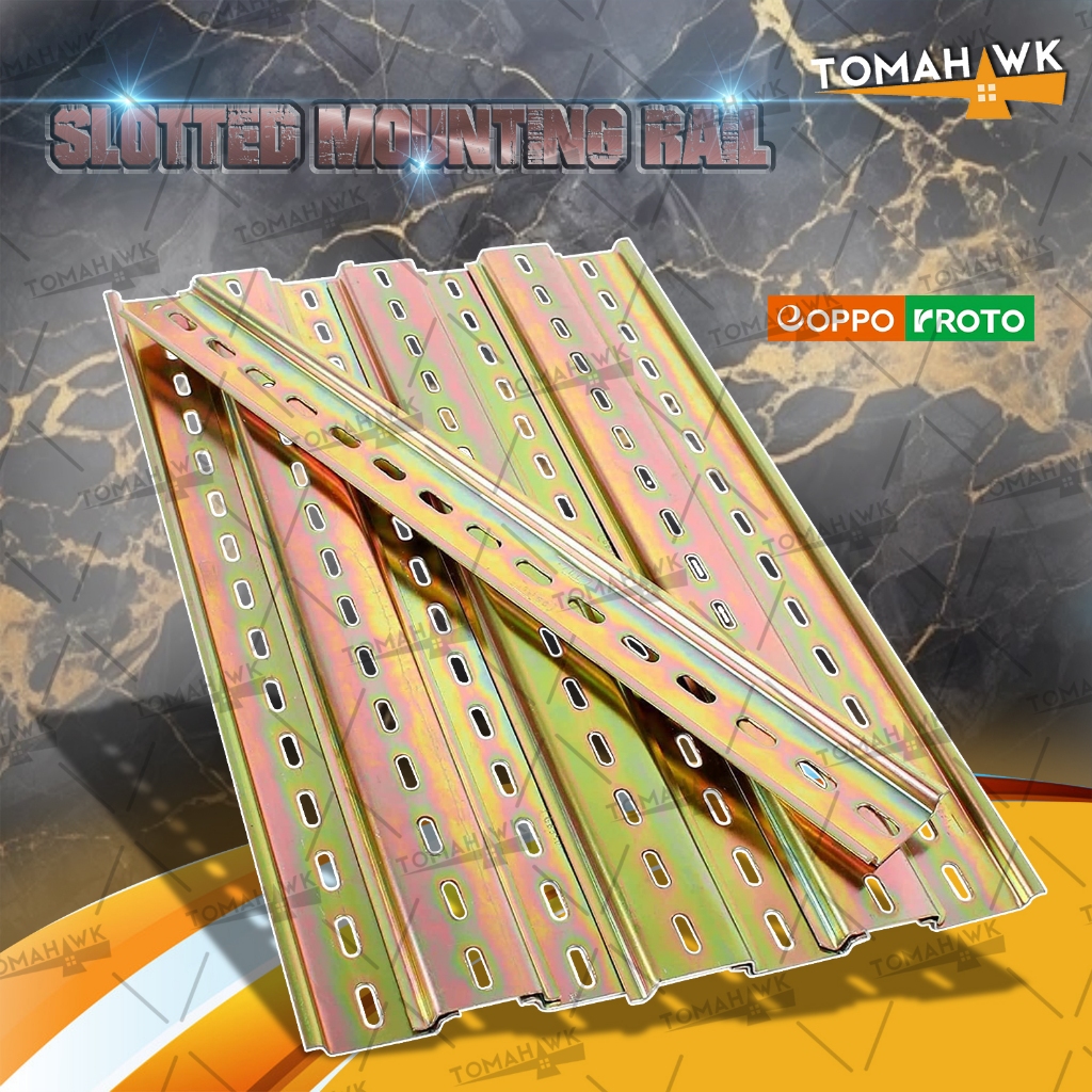 TOMAHAWK 35MM SLOTTED MOUNTING RAIL HGK-01 ZINC PLATED ELECTRIC GUIDE ...