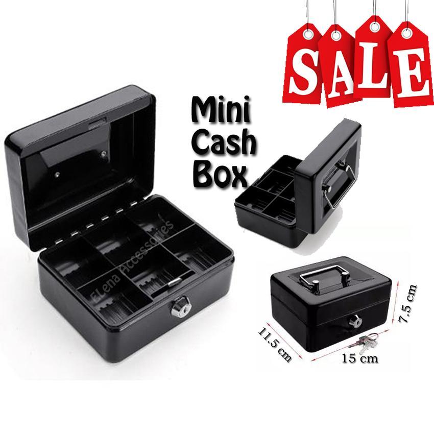 15CM/30CM Portable Steel Lockable Cash and Coin Security Safe Box ...