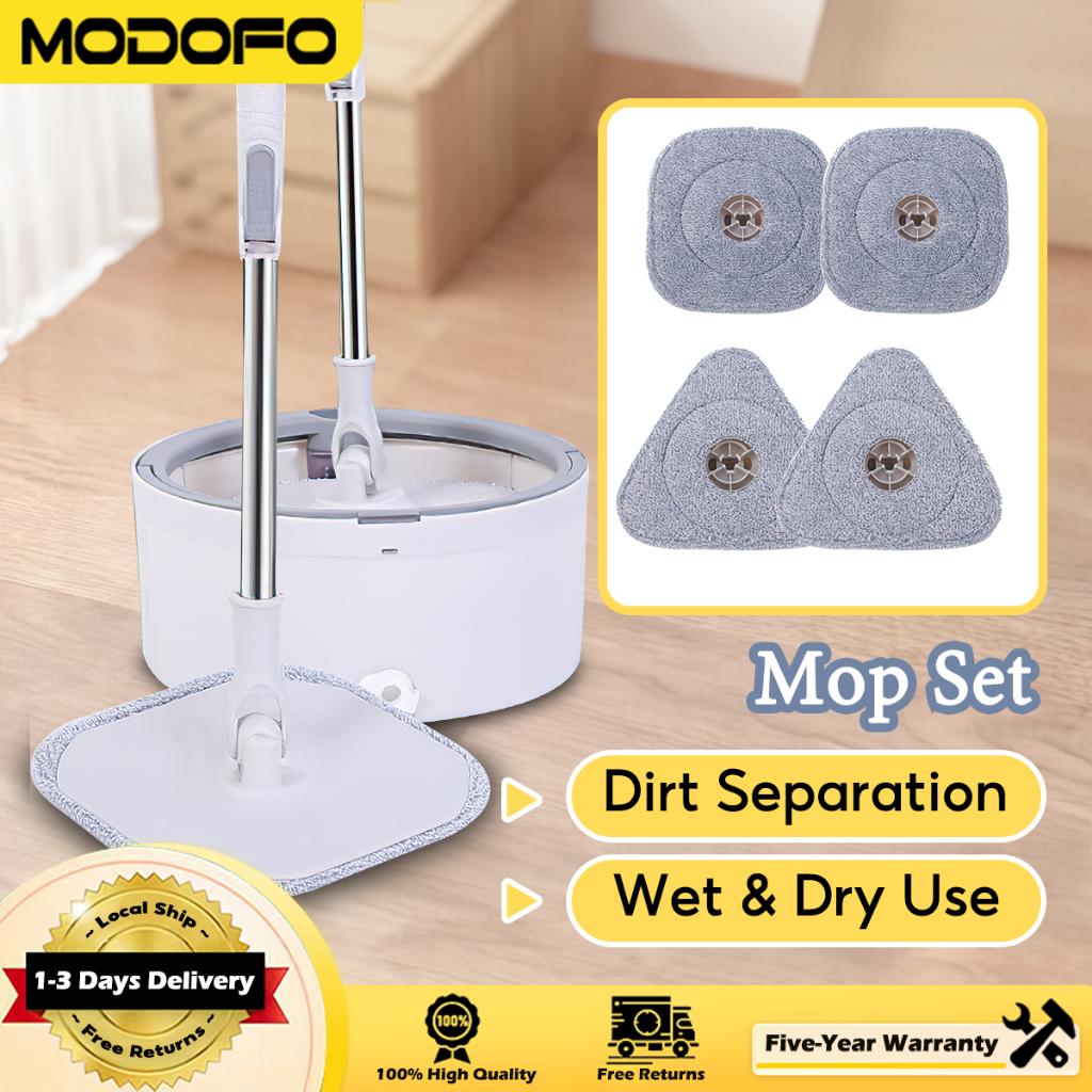 Mop With Spinner & Squeezer and Bucket for Floor Spin Mop heavy duty ...