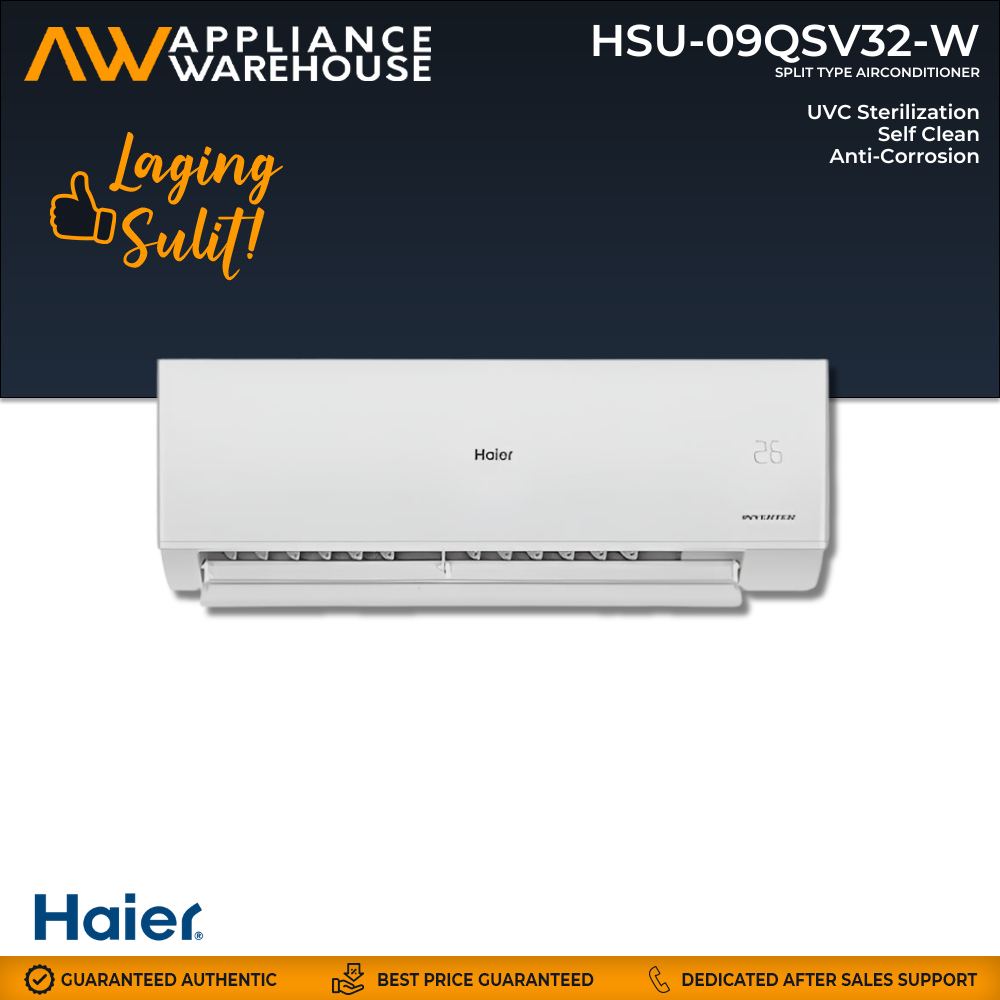 [NEW] Haier HSU-09QSV32-W 1.0 HP UV Cool Connect Pro Inverter Split Type Aircon (NCR DELIVERY ...