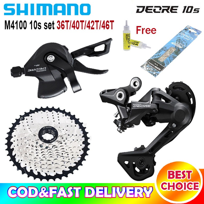 SHIMANO DEORE M4100 Groupset Mountain Bike 1x10-Speed 36T 42T 46T SL+RD+VG Cassette Cog+Chain ...